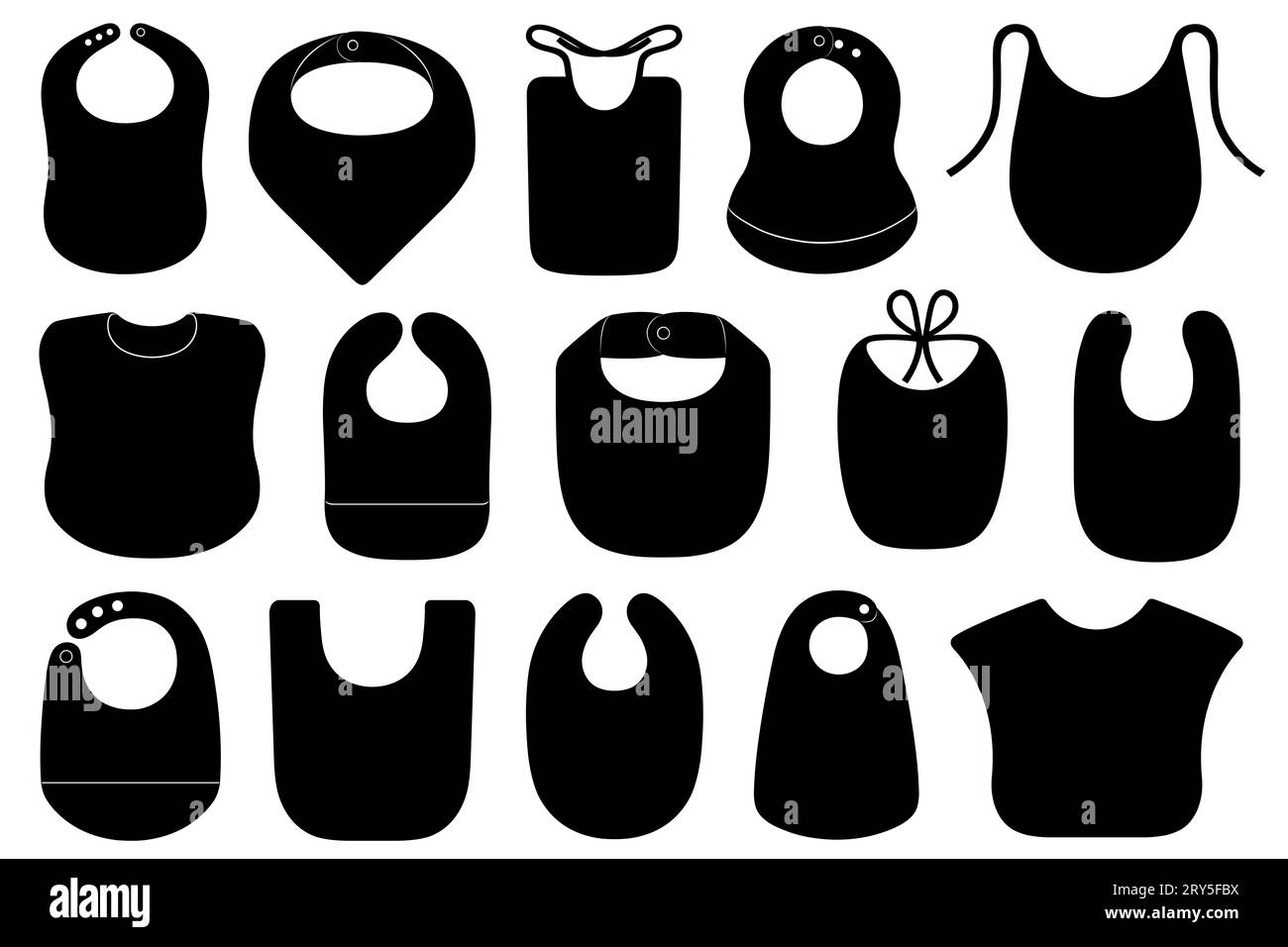 Set of different baby bibs isolated on white Stock Photo - Alamy