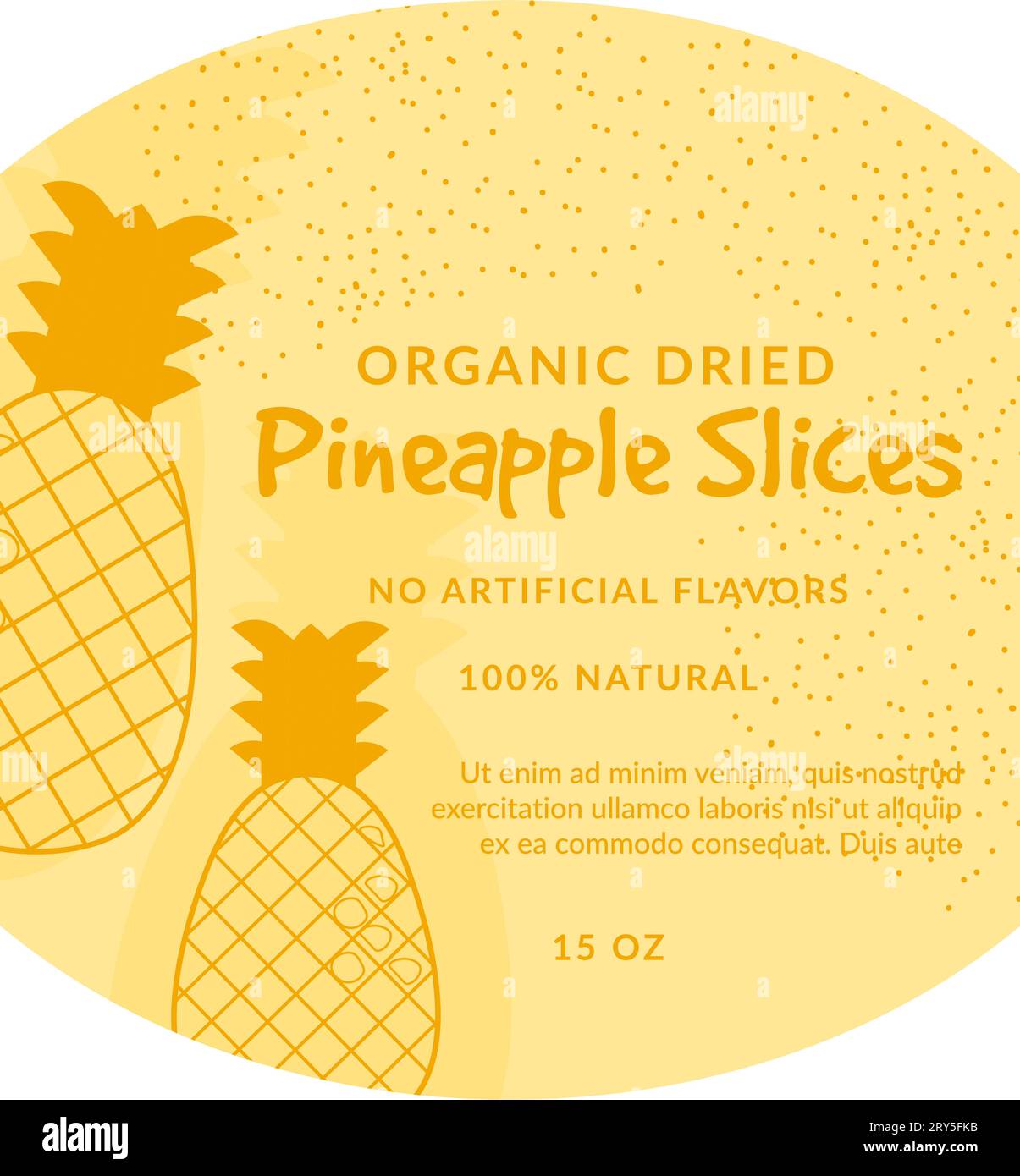 Organic dried pineapple slices label fpr product Stock Vector Image ...