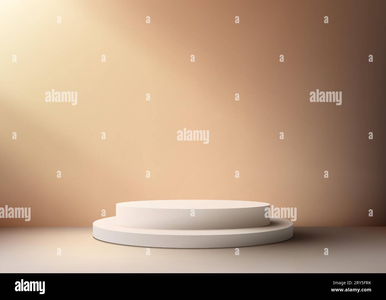 3D realistic white color podium steps take center stage. With a modern ...