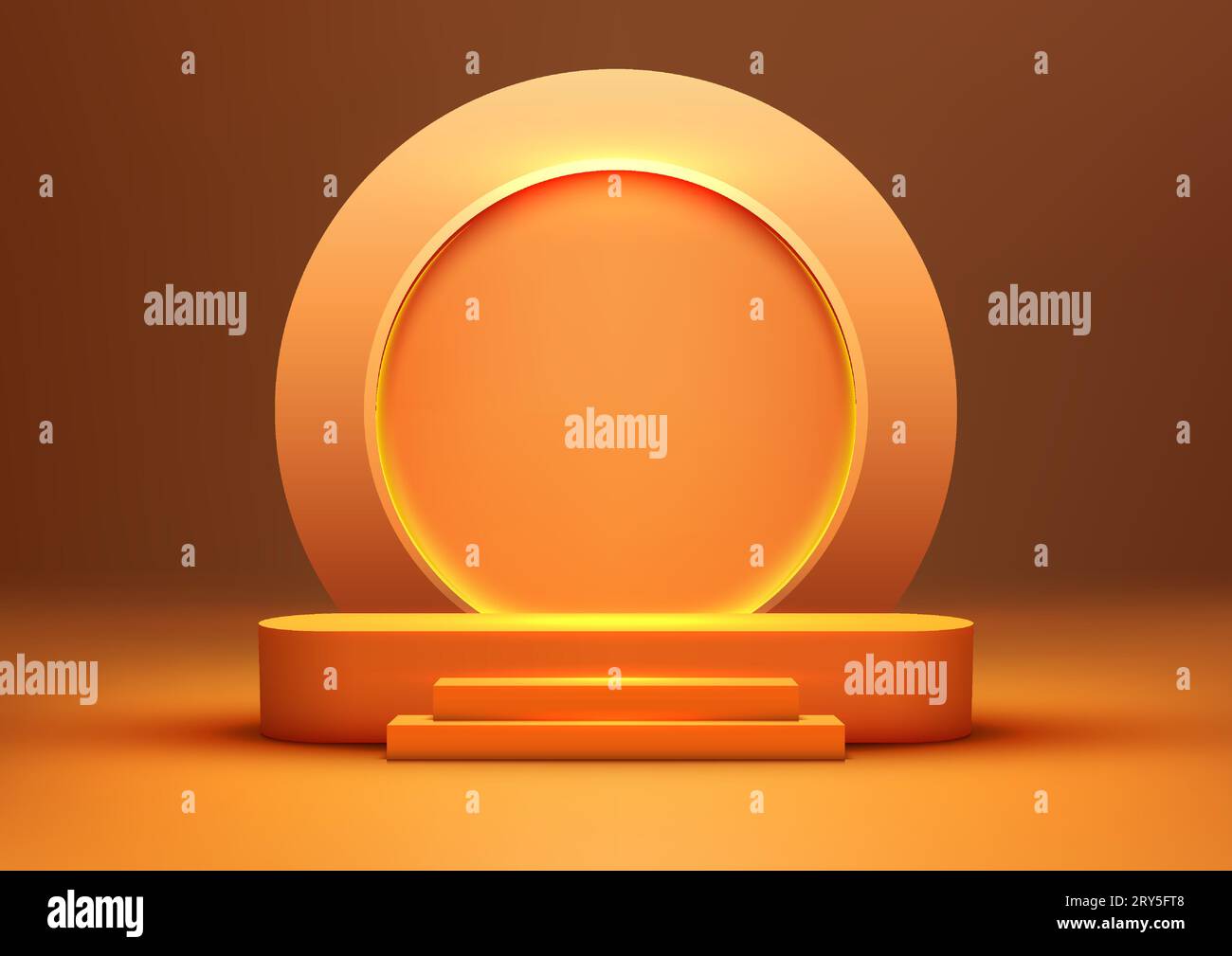 Showcase your products in style with this 3D realistic orange podium ...