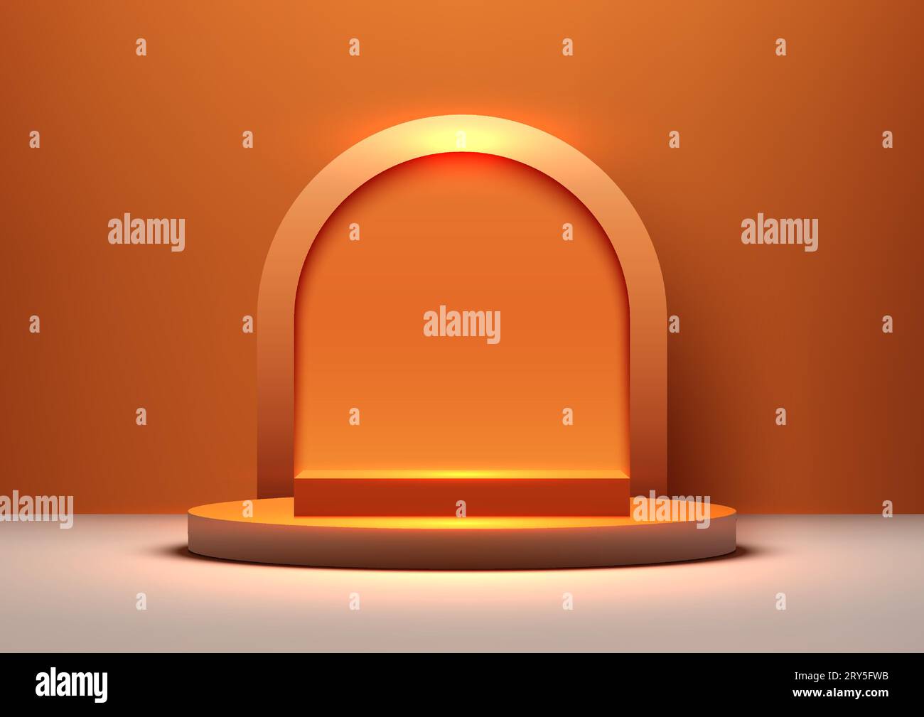 Showcase your products in style with this 3D realistic orange podium ...