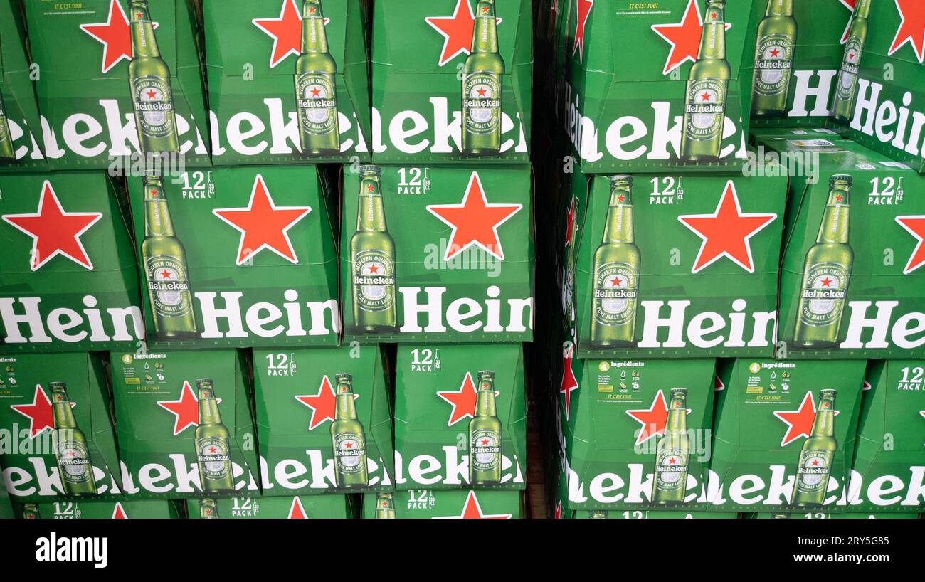 Bordeaux , France - 09 28 2023 : Heineken logo brand and text sign of ...