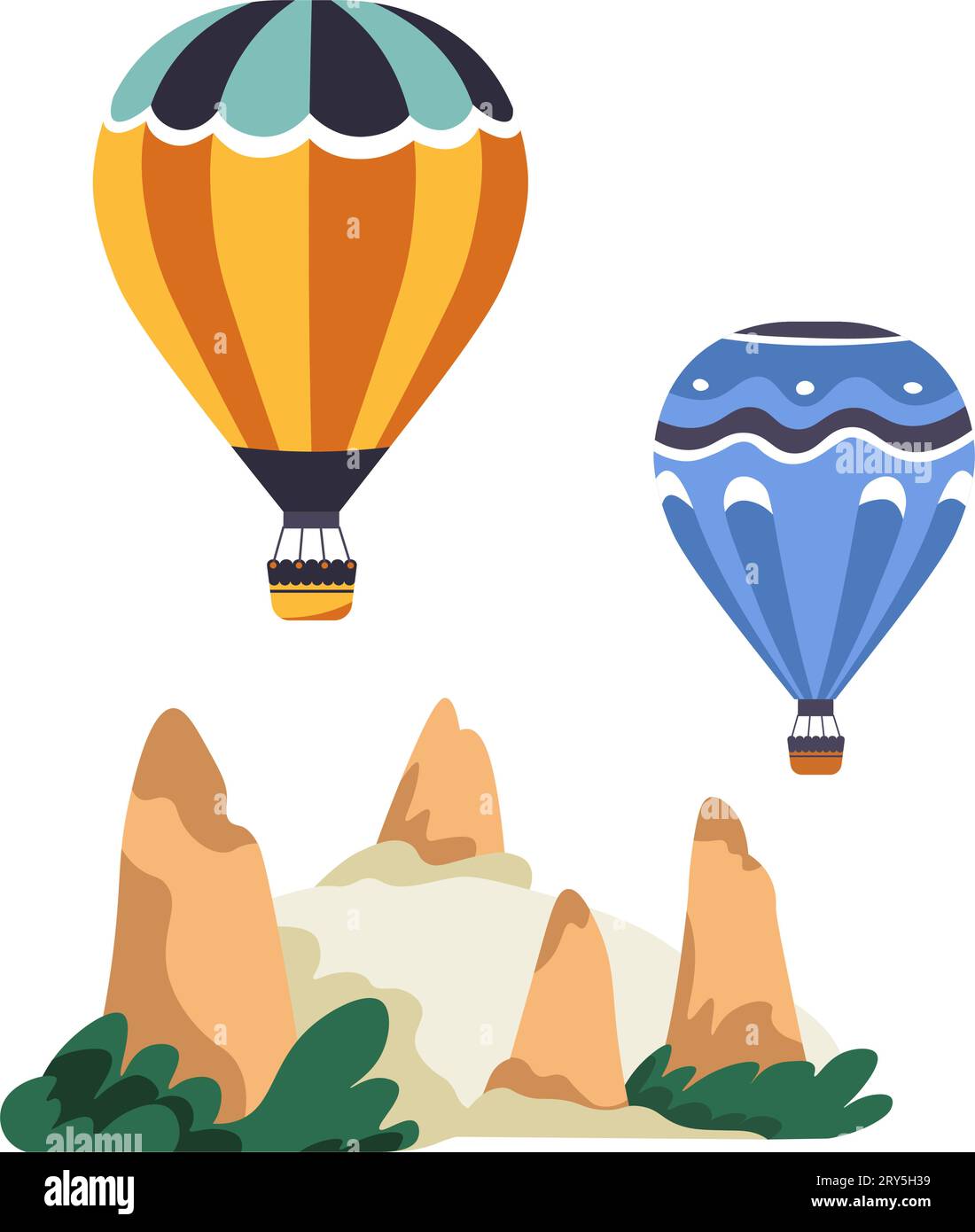 Cappadocia landscapes with hot air balloons vector Stock Vector Image ... Cappadocia landscapes with hot air balloons vector Stock Vector Image ...