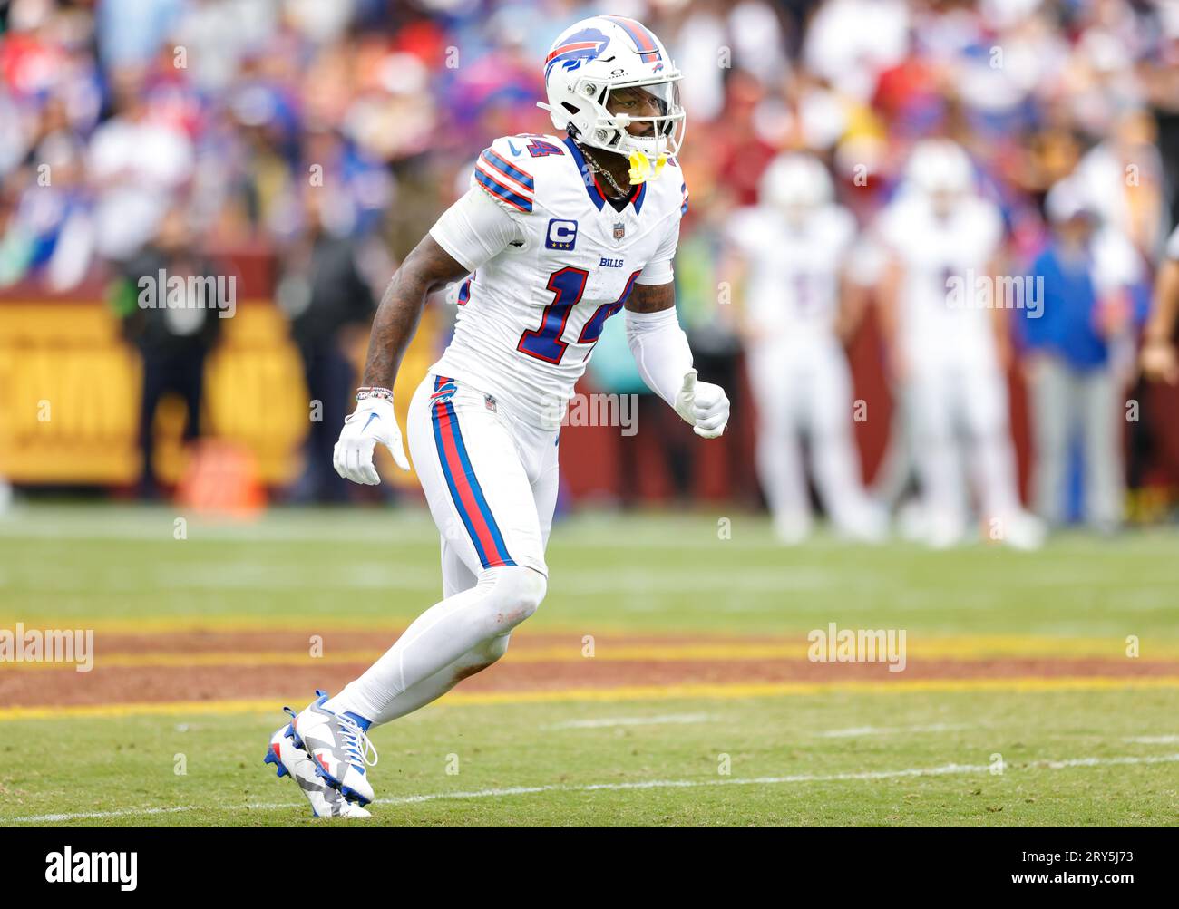 Buffalo Bills wide reciever Stefon Diggs (14) in formation before the ...