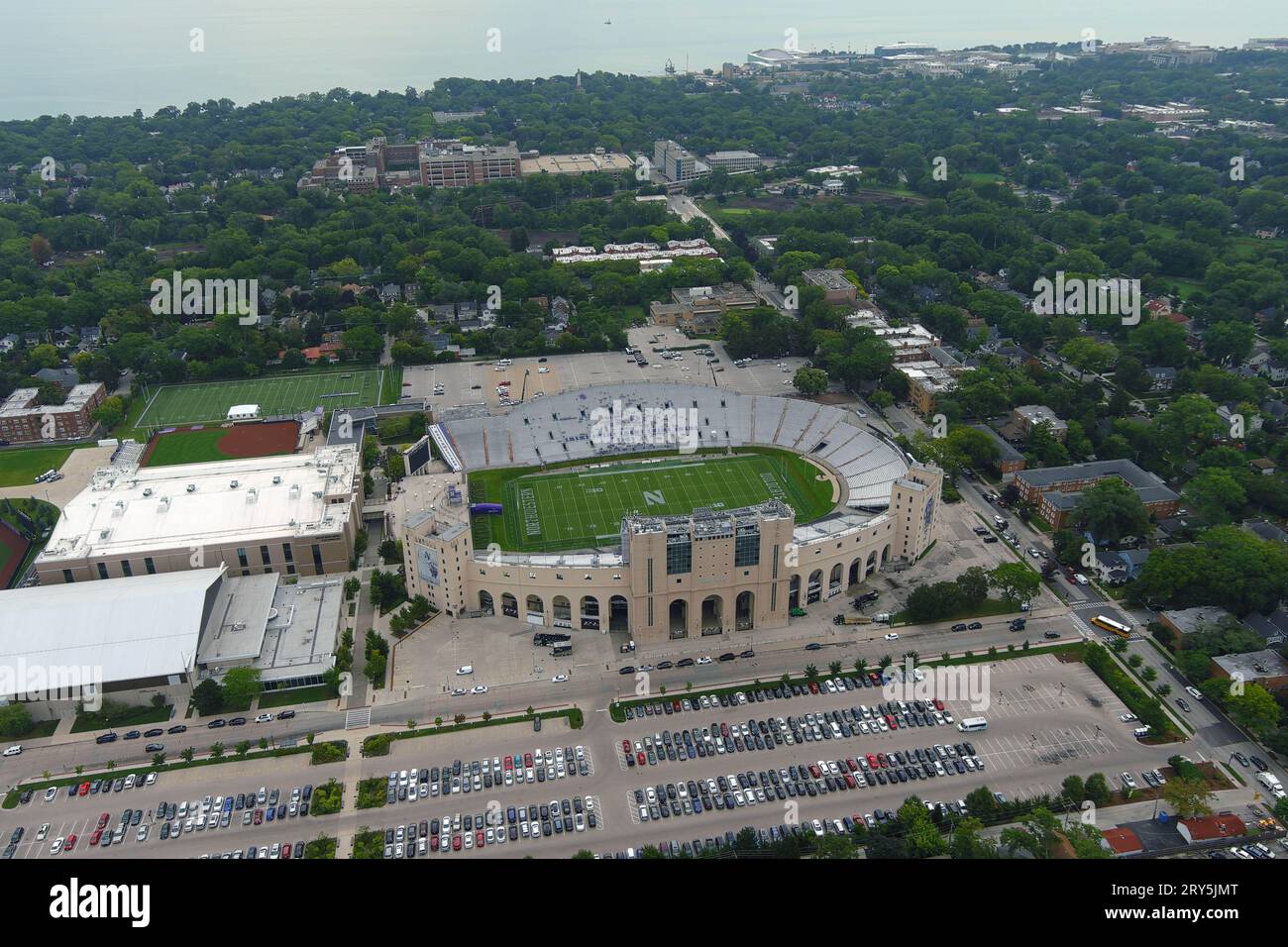 A general overall aerial view of Ryan Field Football stadium at ...