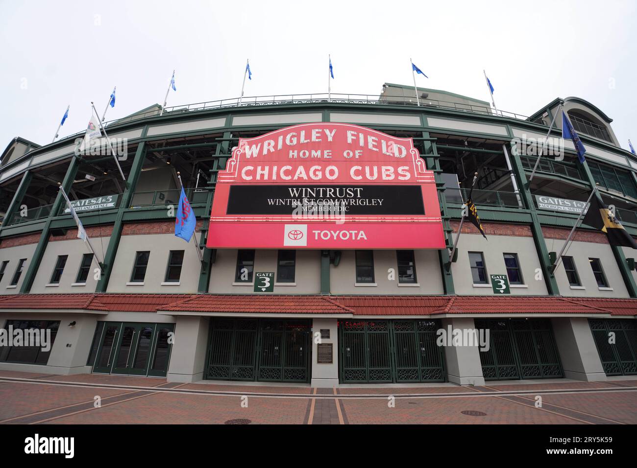 A general overall view wrigley field baseball stadium facade hi-res ...