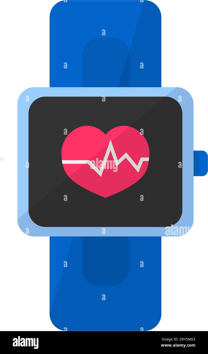 Smartwatch showing pulse and heart beat counts Stock Vector Image & Art - Alamy