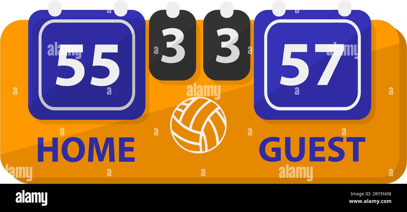 Screen with score, board for volleyball results Stock Vector Image ...