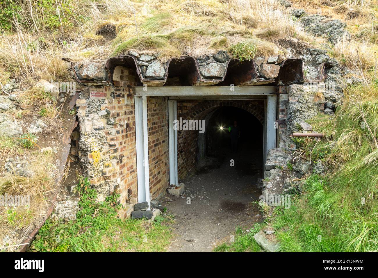 The tunnel is dated 1916-17 on Inchcolm Island built to link a new ...