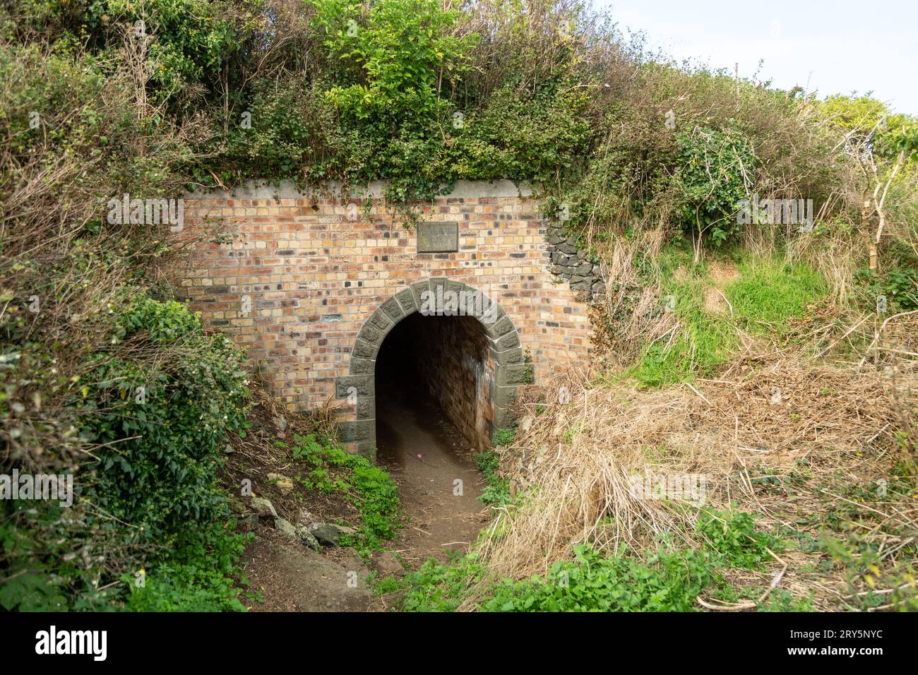 The tunnel is dated 1916-17 on Inchcolm Island built to link a new ...