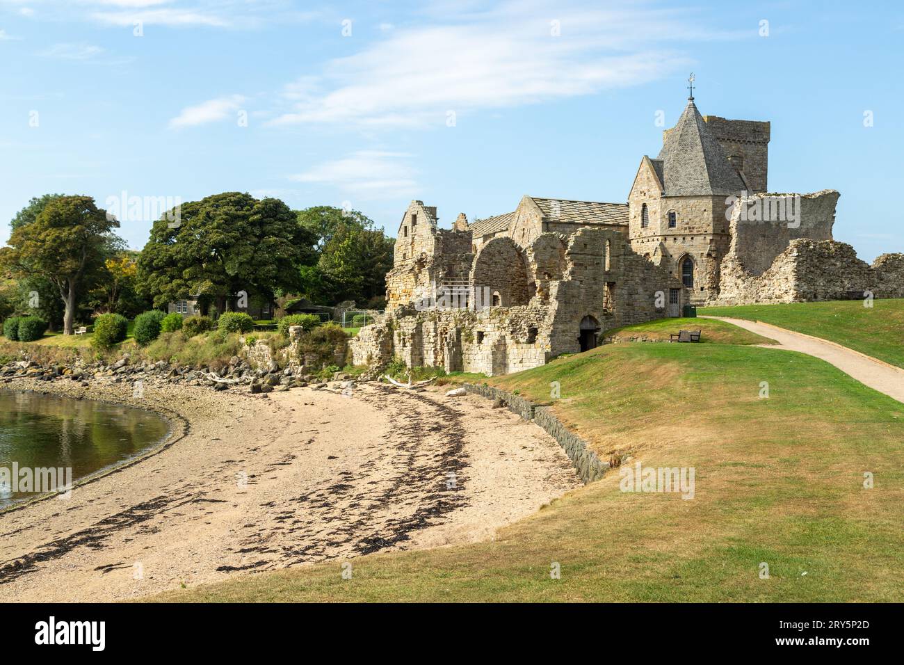 Inchcolm Abbey on Inchcolm Island, Firth of Forth, Scotland Stock Photo ...