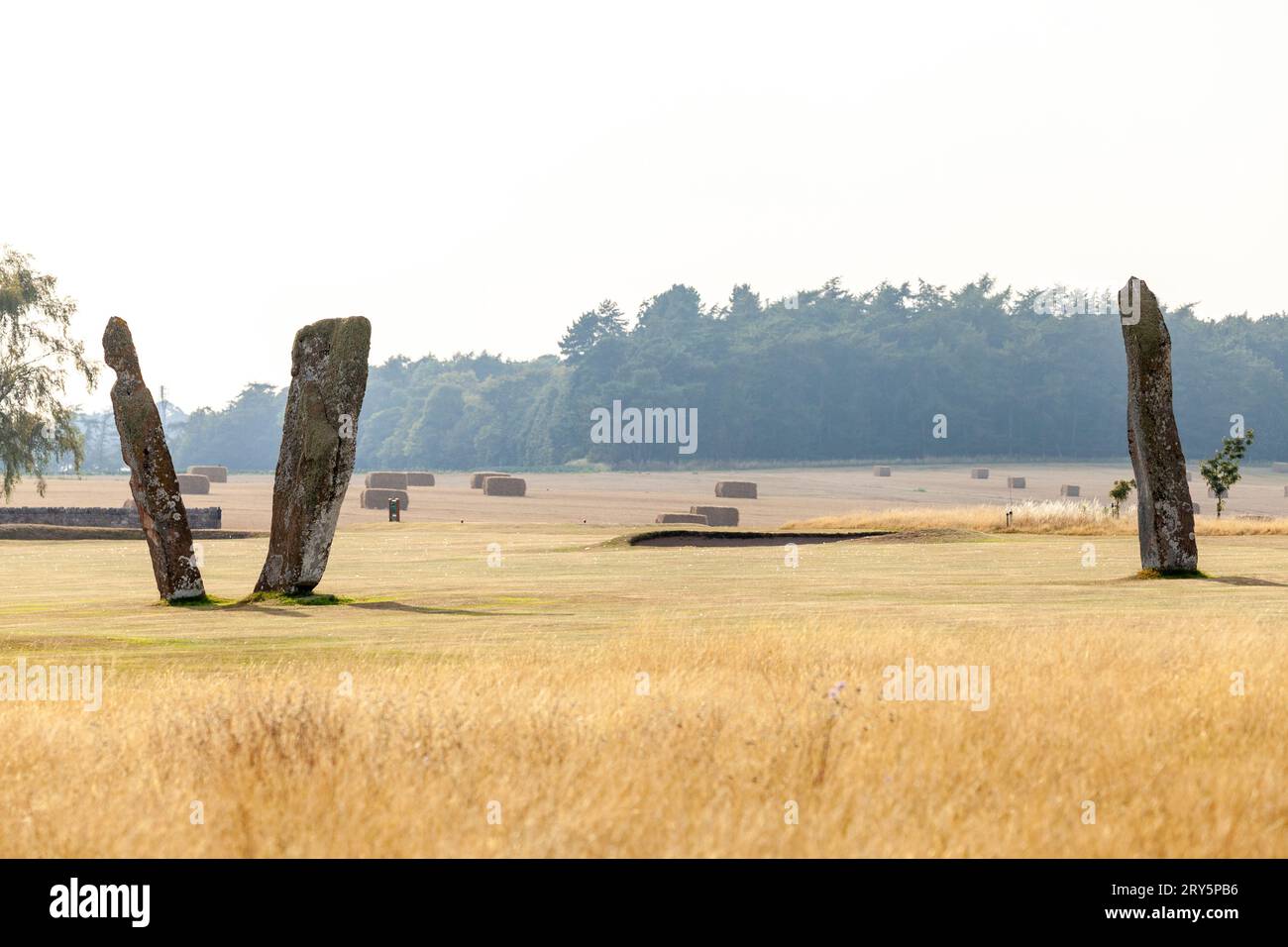The impressive standing stones of Lundin Links which stand in the ...
