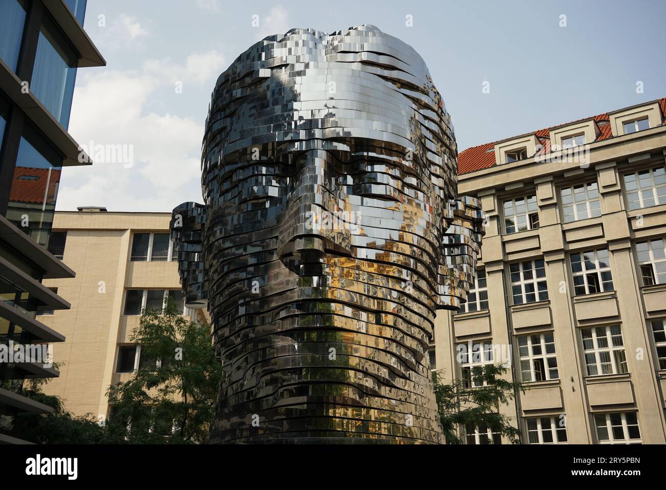 The moving statue of Franz Kafka by Czech artist David Cerny Stock ...