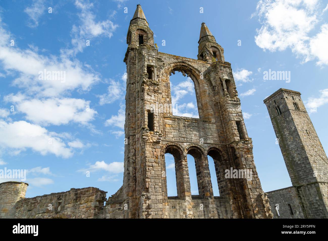 St Andrews Cathedral and St. Rule's Tower, Fife, Scotland Stock Photo ...