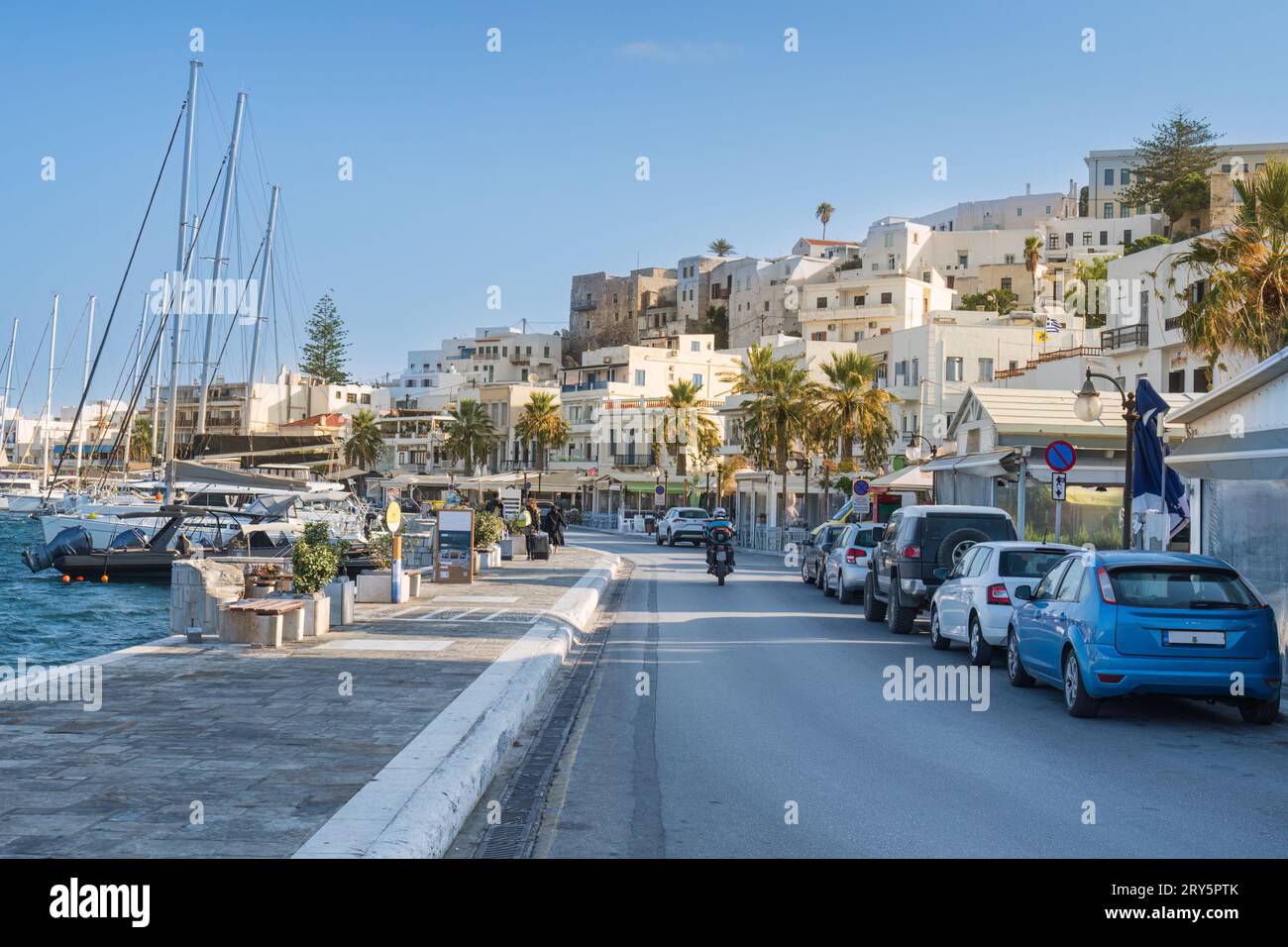 Naxos main street through the town Stock Photo - Alamy