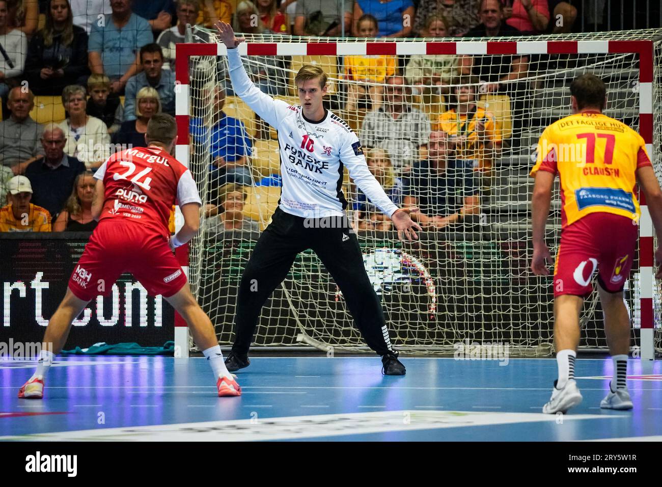 Odense, Denmark. 28th Sep, 2023. Tobias Thulin (16) of GOG seen in the ...