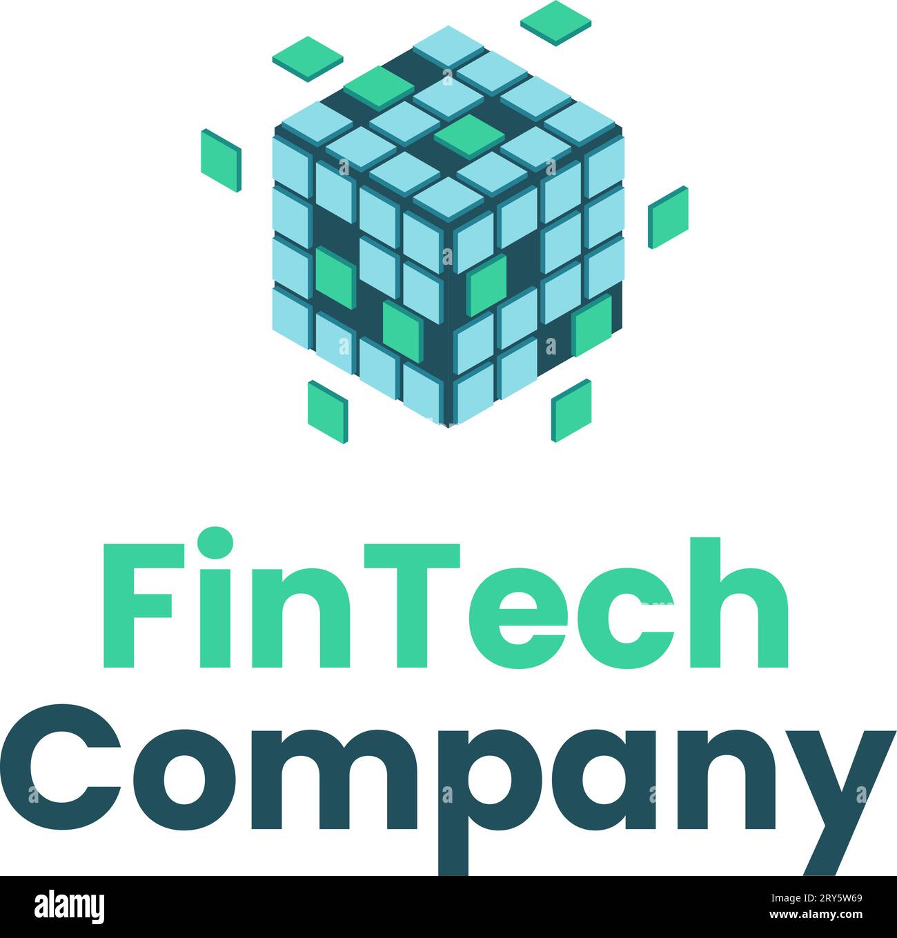 Fintech company text with rubik cube logo Stock Vector Image & Art - Alamy