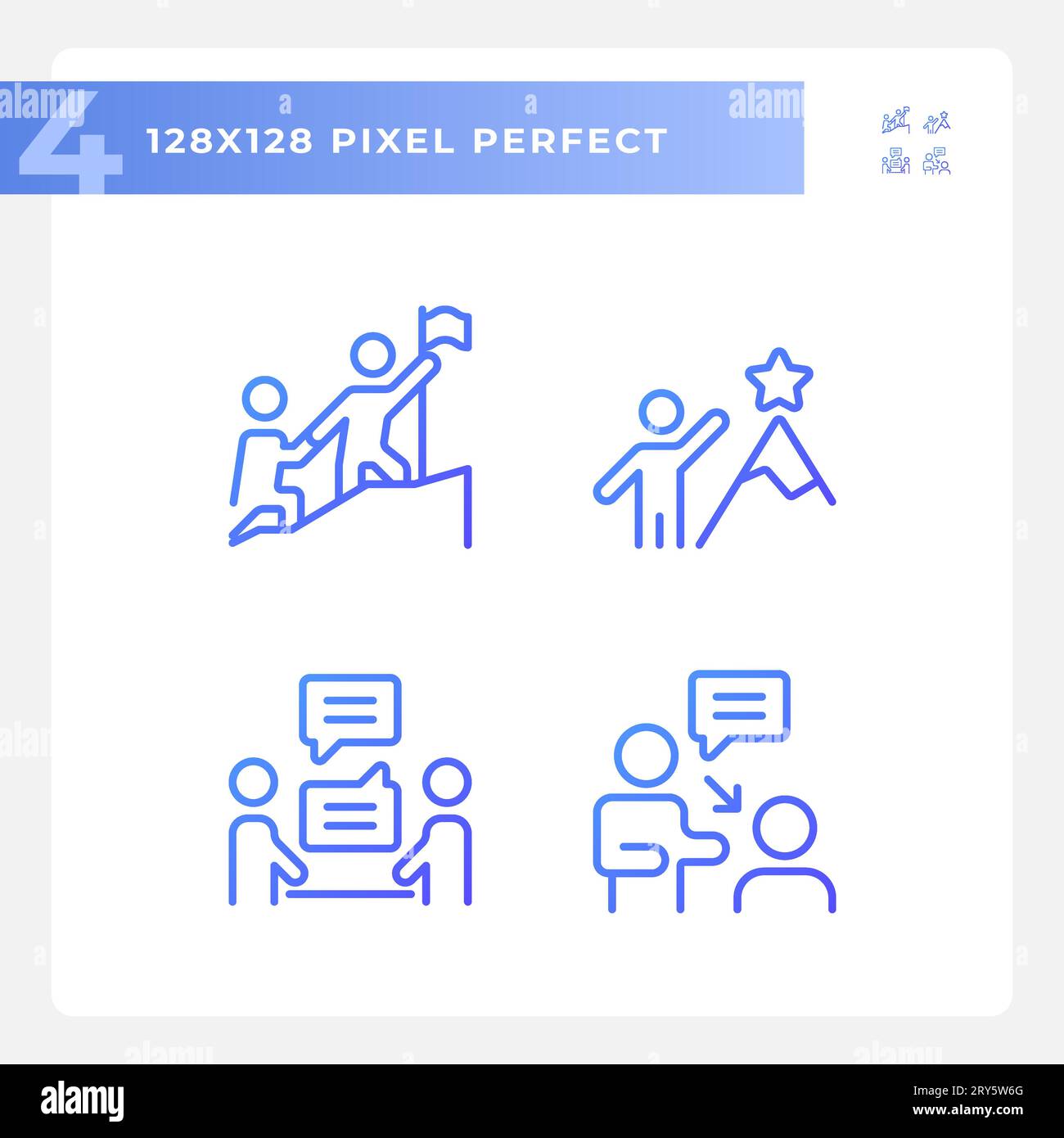 Purple pixel perfect soft skills linear icons set Stock Vector Image & Art - Alamy