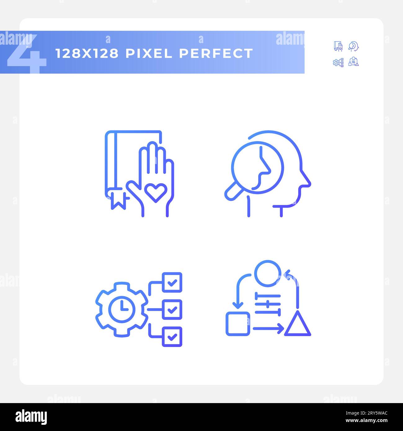 2D purple pixel perfect gradient soft skills icons Stock Vector Image & Art - Alamy