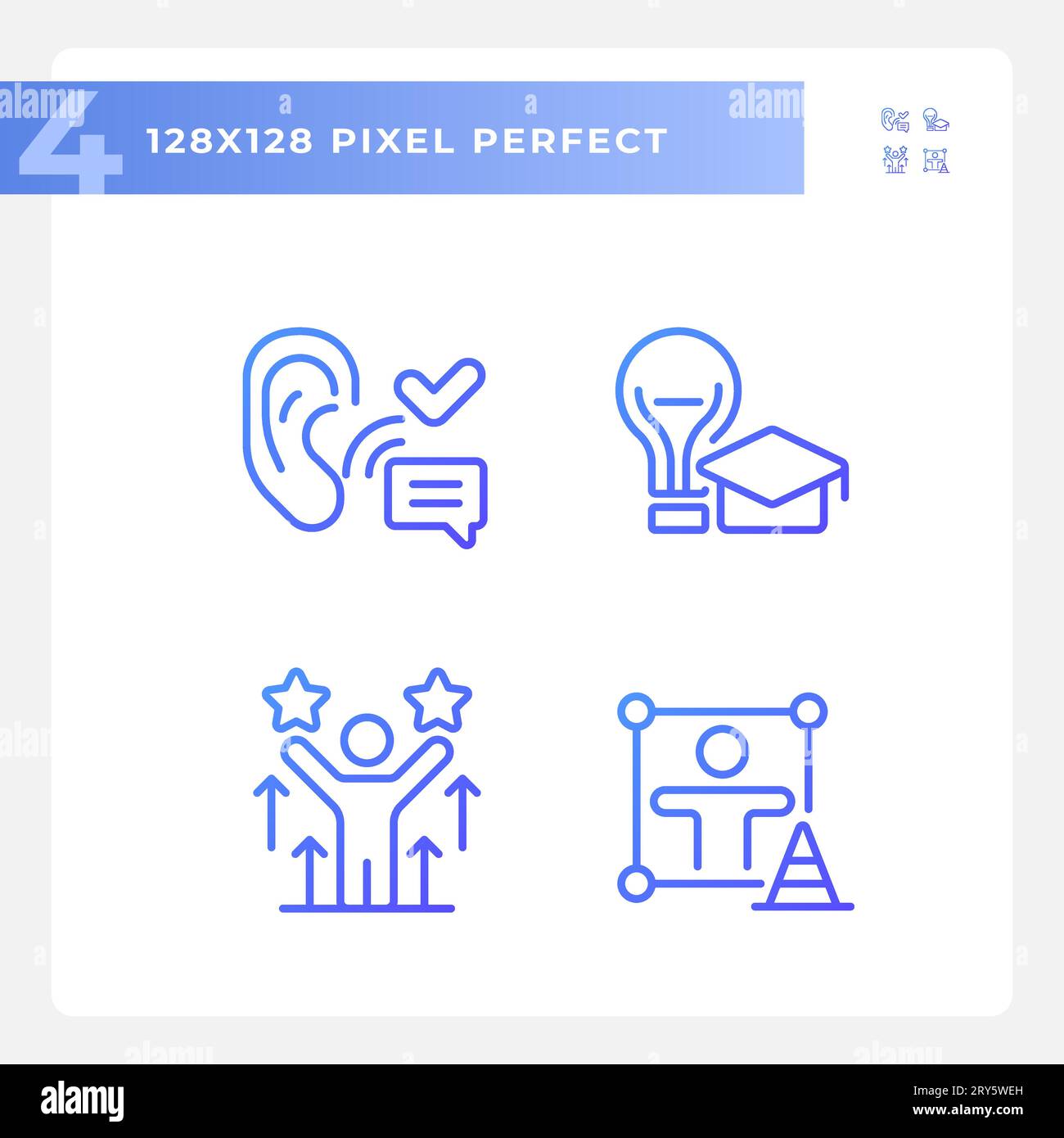 2D gradient soft skills icons set Stock Vector Image & Art - Alamy