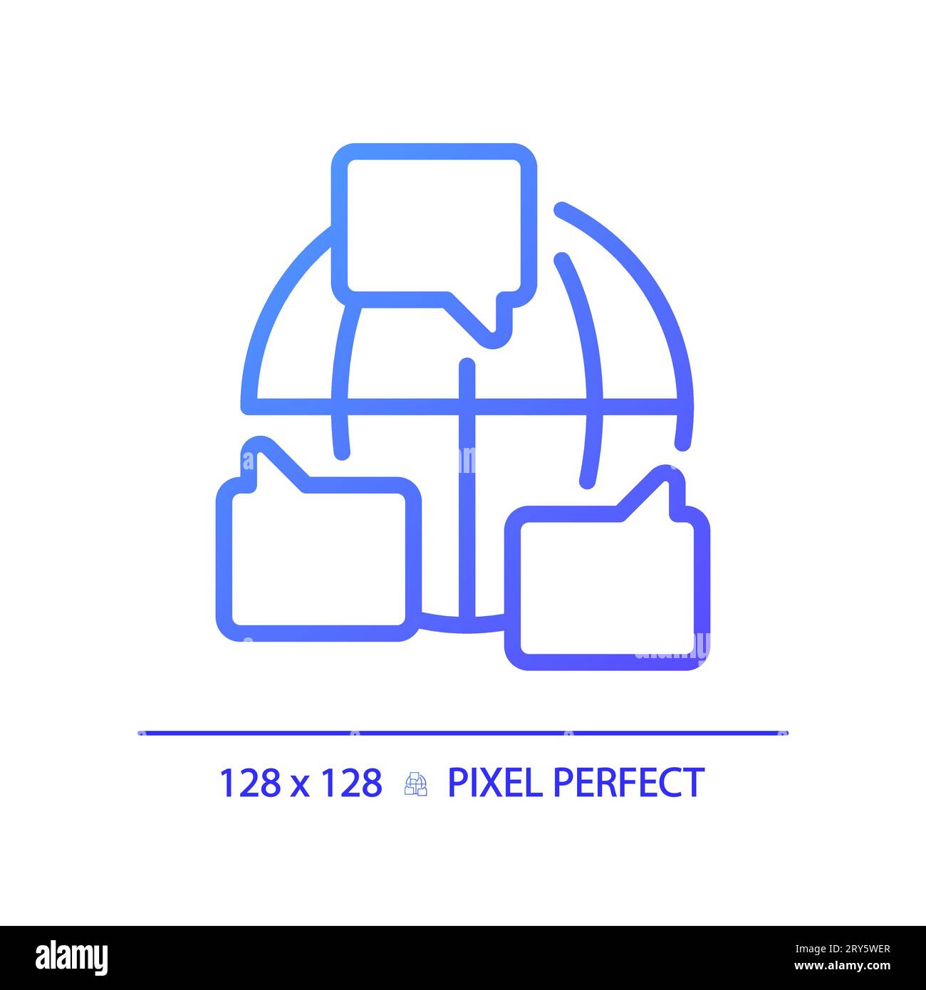 2D thin linear gradient collaboration icon Stock Vector Image & Art - Alamy