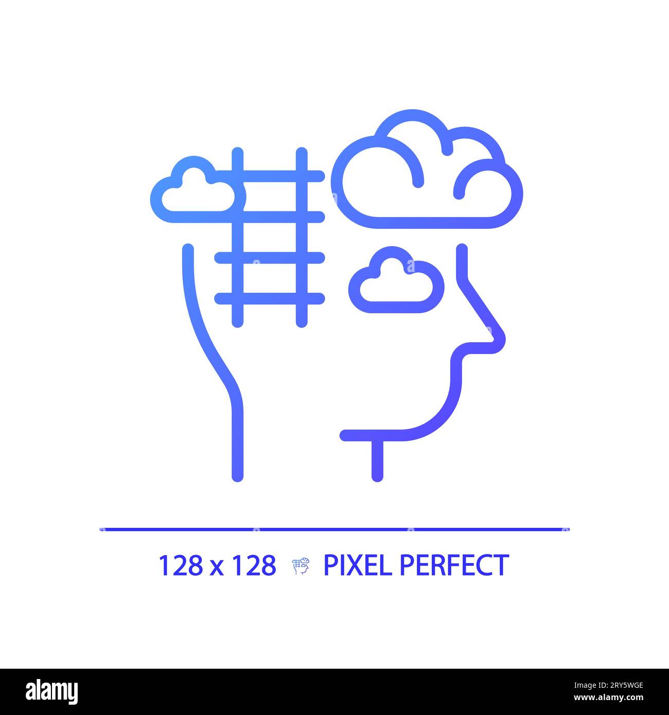 2D thin linear gradient ladder of success icon Stock Vector Image & Art ...