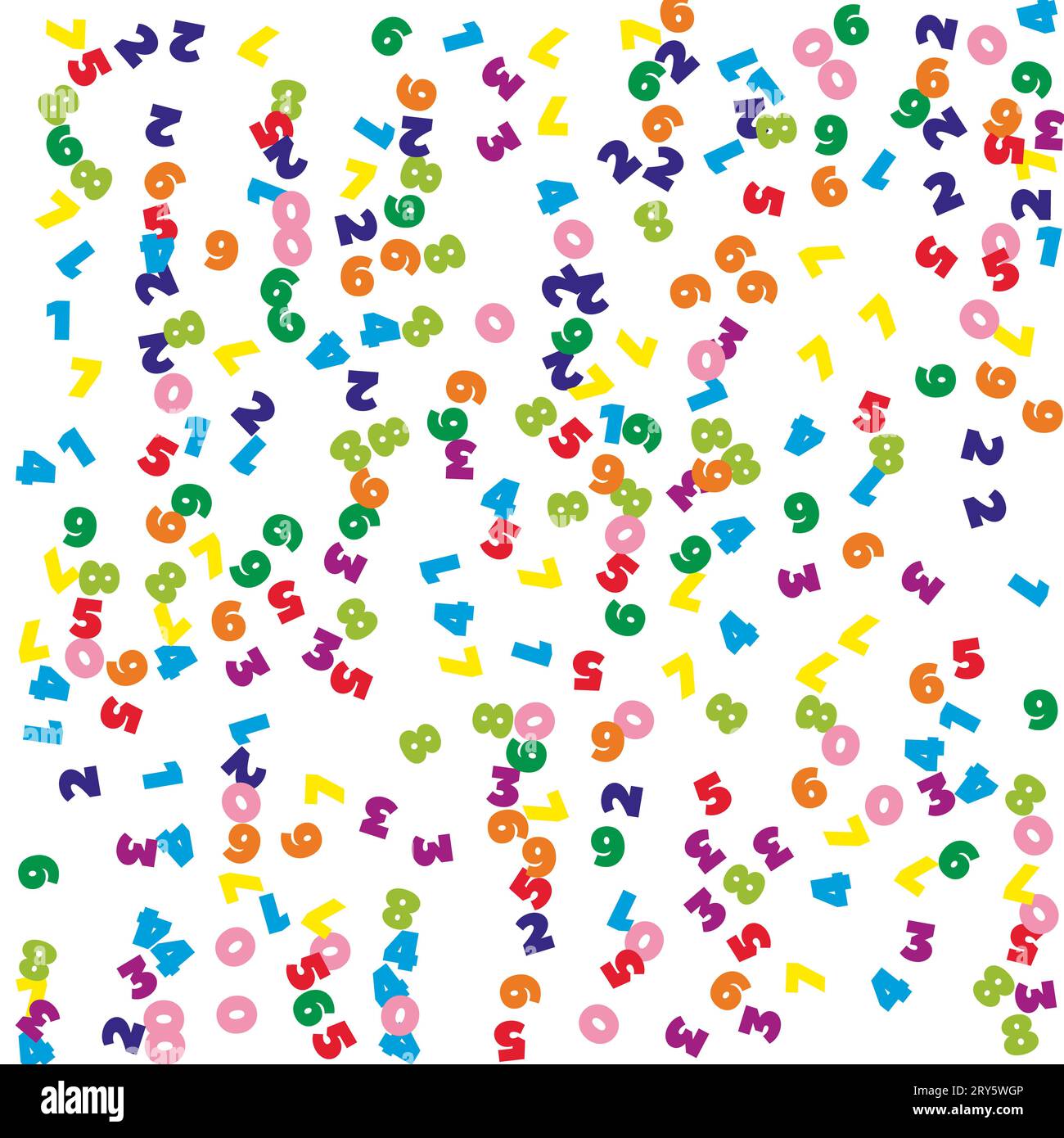 Falling colorful numbers. Math study concept with flying digits ...