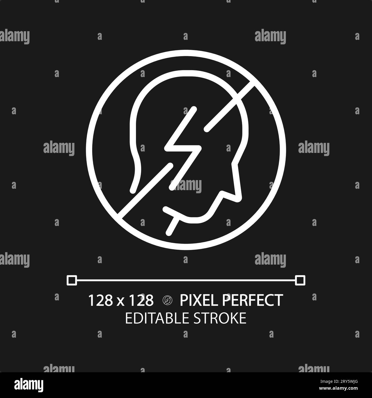 2D customizable thin linear white self control icon Stock Vector Image & Art - Alamy