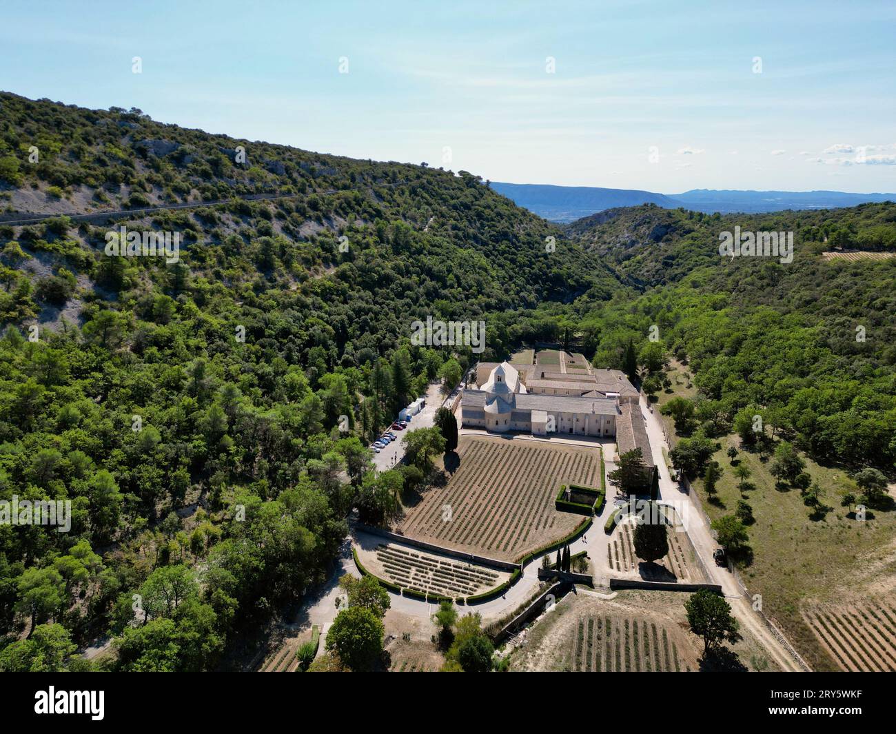 Aerial Panorama of Cistercian Abbey of Sénanque, Gordes: Lavender ...