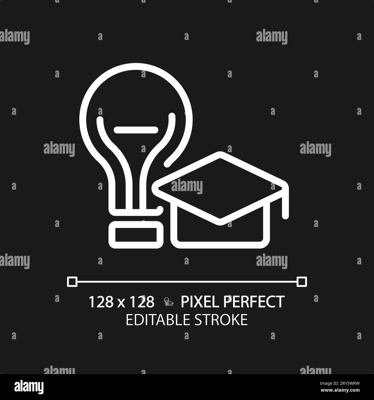 2d Customizable Thin Linear White Innovation Icon Stock Vector Image