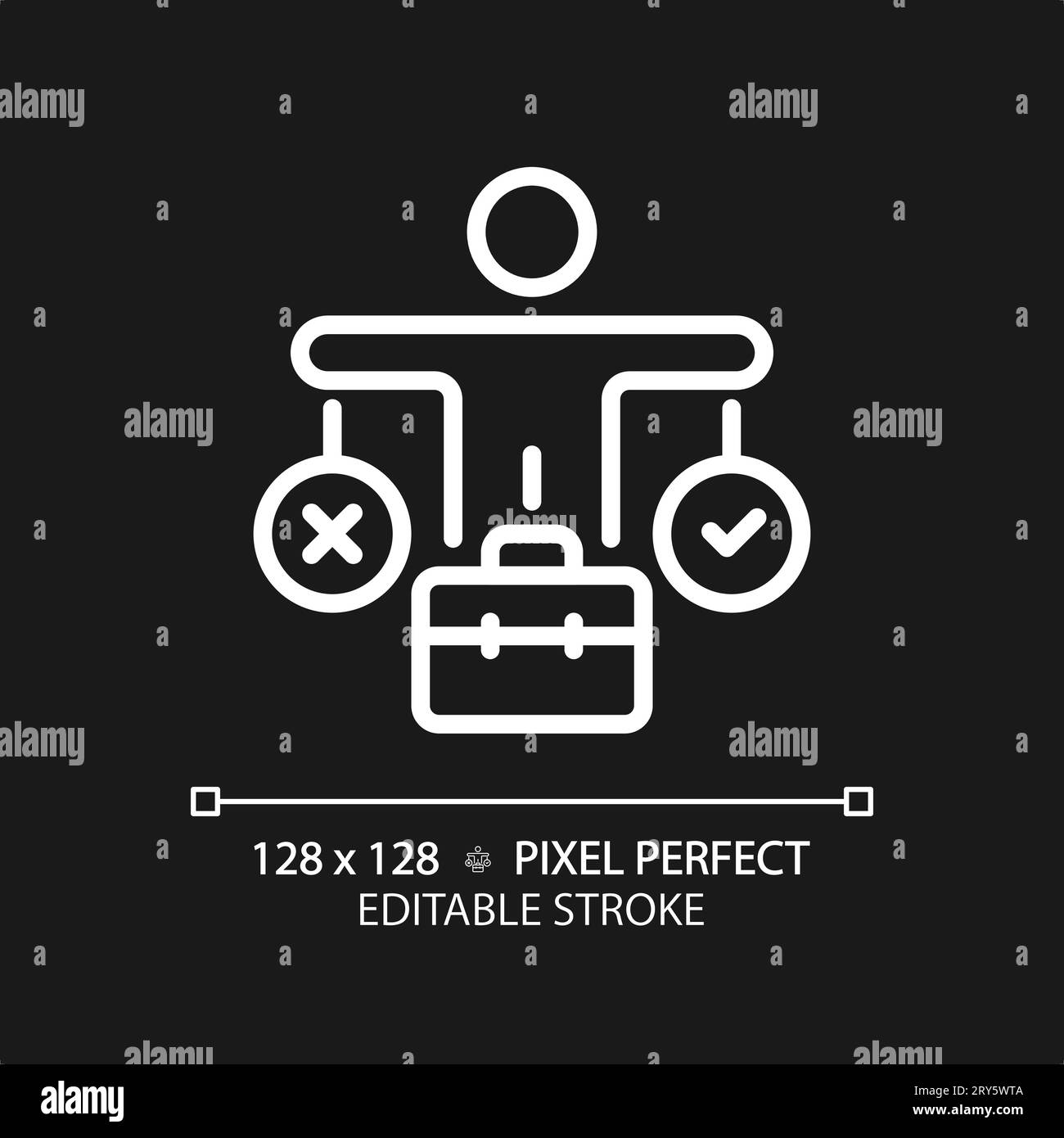 2D customizable thin linear white decision making icon Stock Vector Image & Art - Alamy