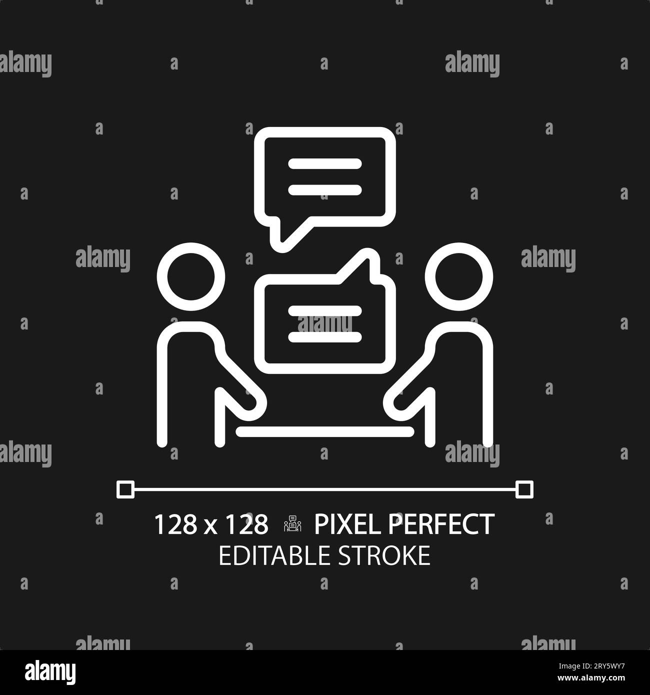 2D customizable thin linear white communication icon Stock Vector Image & Art - Alamy