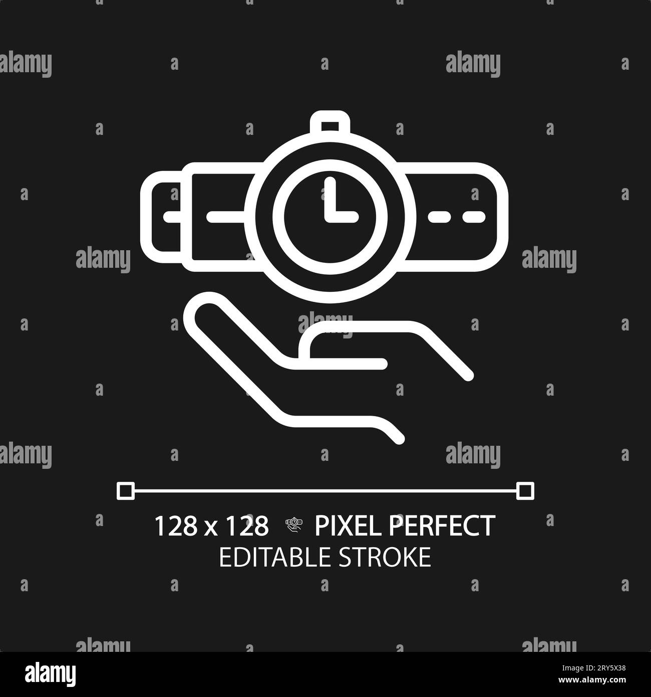 2D customizable thin line white time management icon Stock Vector Image ...