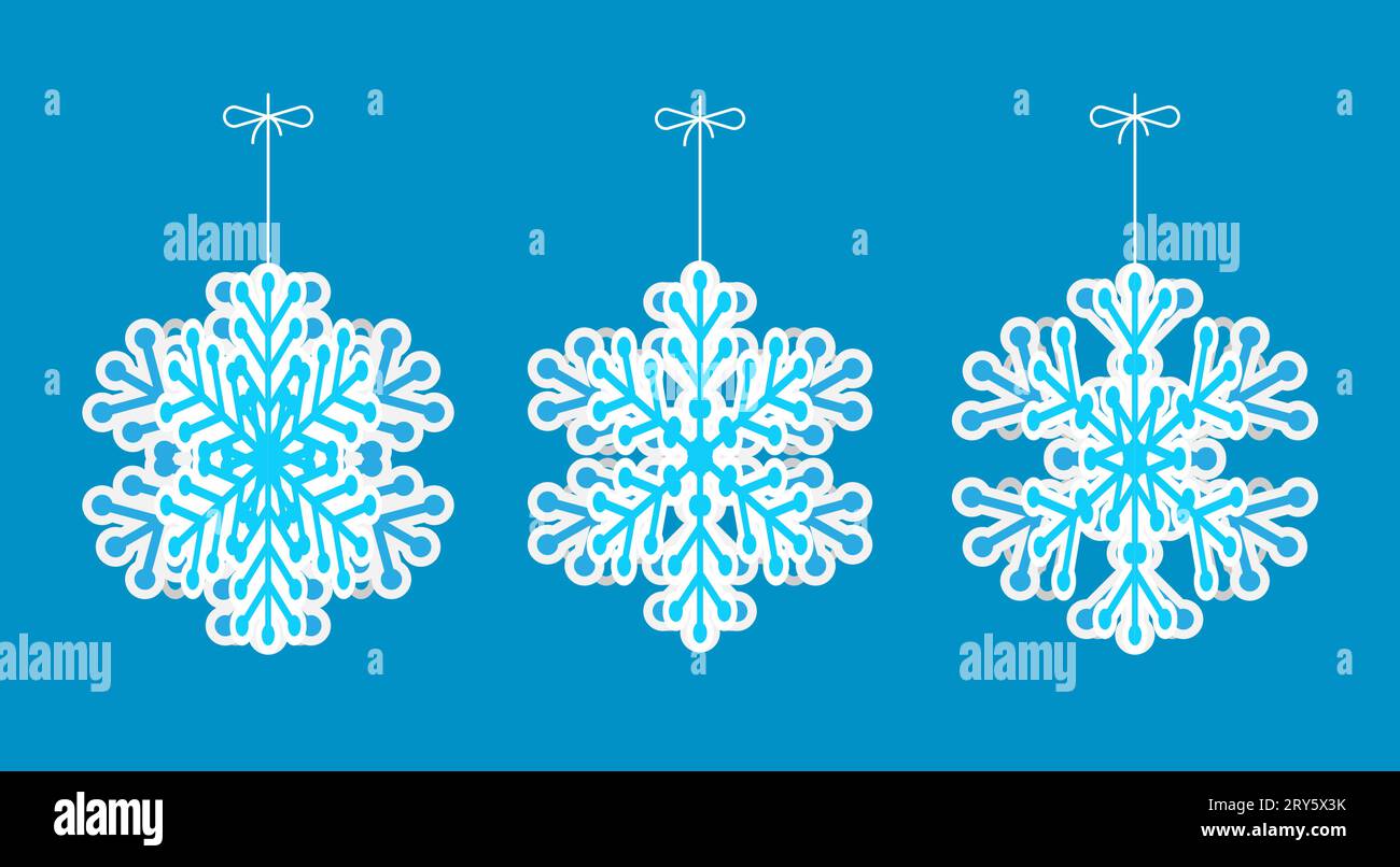 Set hanging winter origami Stock Vector Images - Alamy