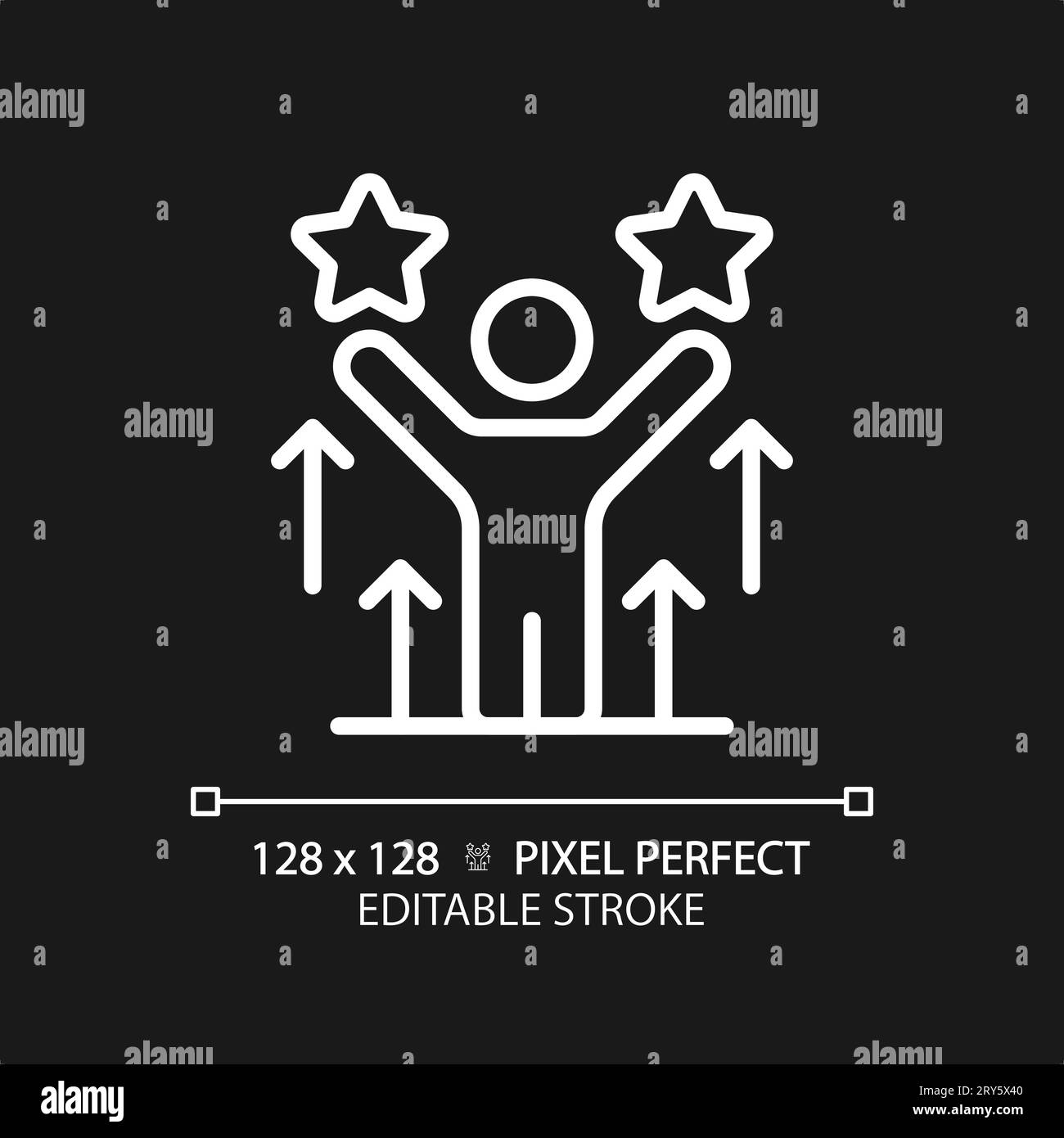 2D customizable thin linear white self motivation icon Stock Vector ... 2D customizable thin linear white self motivation icon Stock Vector ...