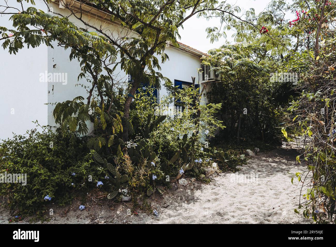 Racou district in Argeles-sur-Mer with its sandy streets and seaside ...