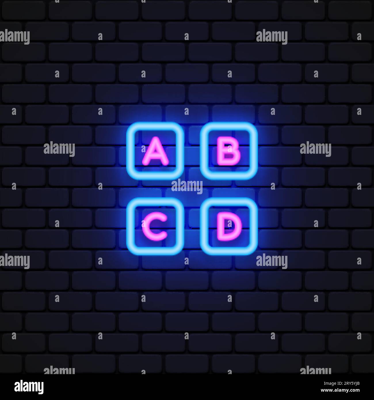 Abc neon icon, great design for any purposes. Vector illustration Stock ...