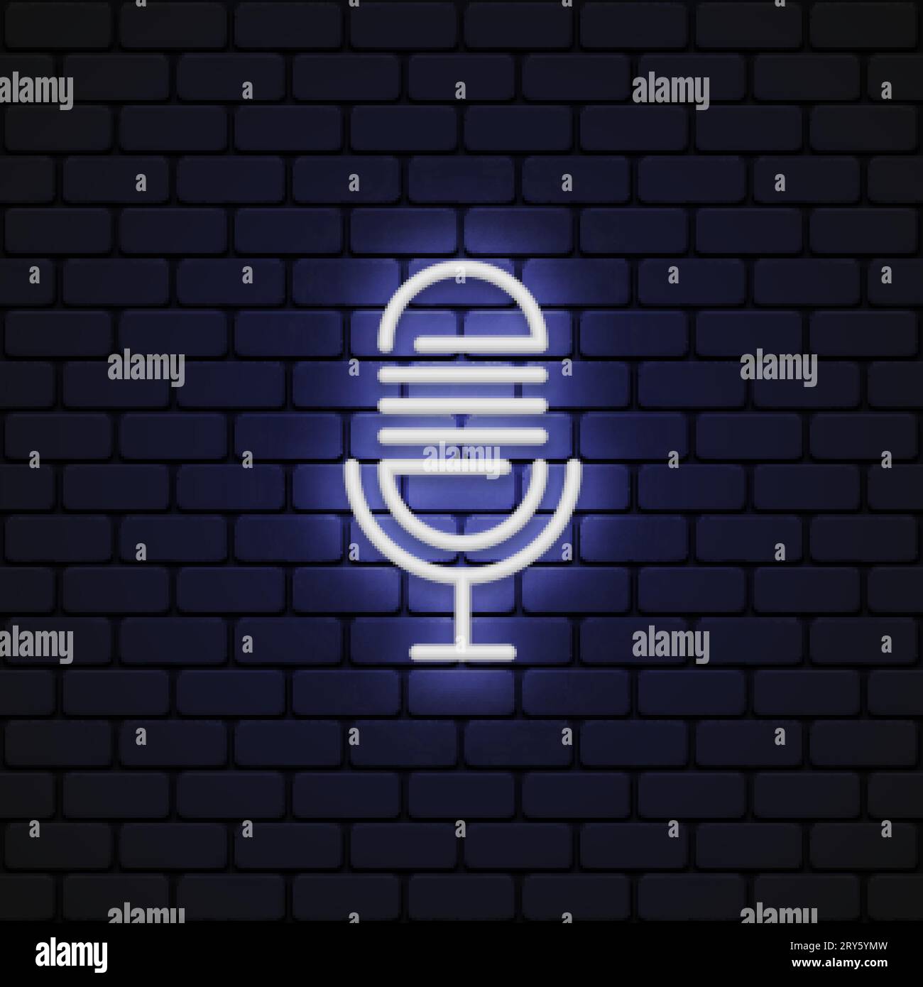 Microphone podcast neon symbol hi-res stock photography and images - Alamy