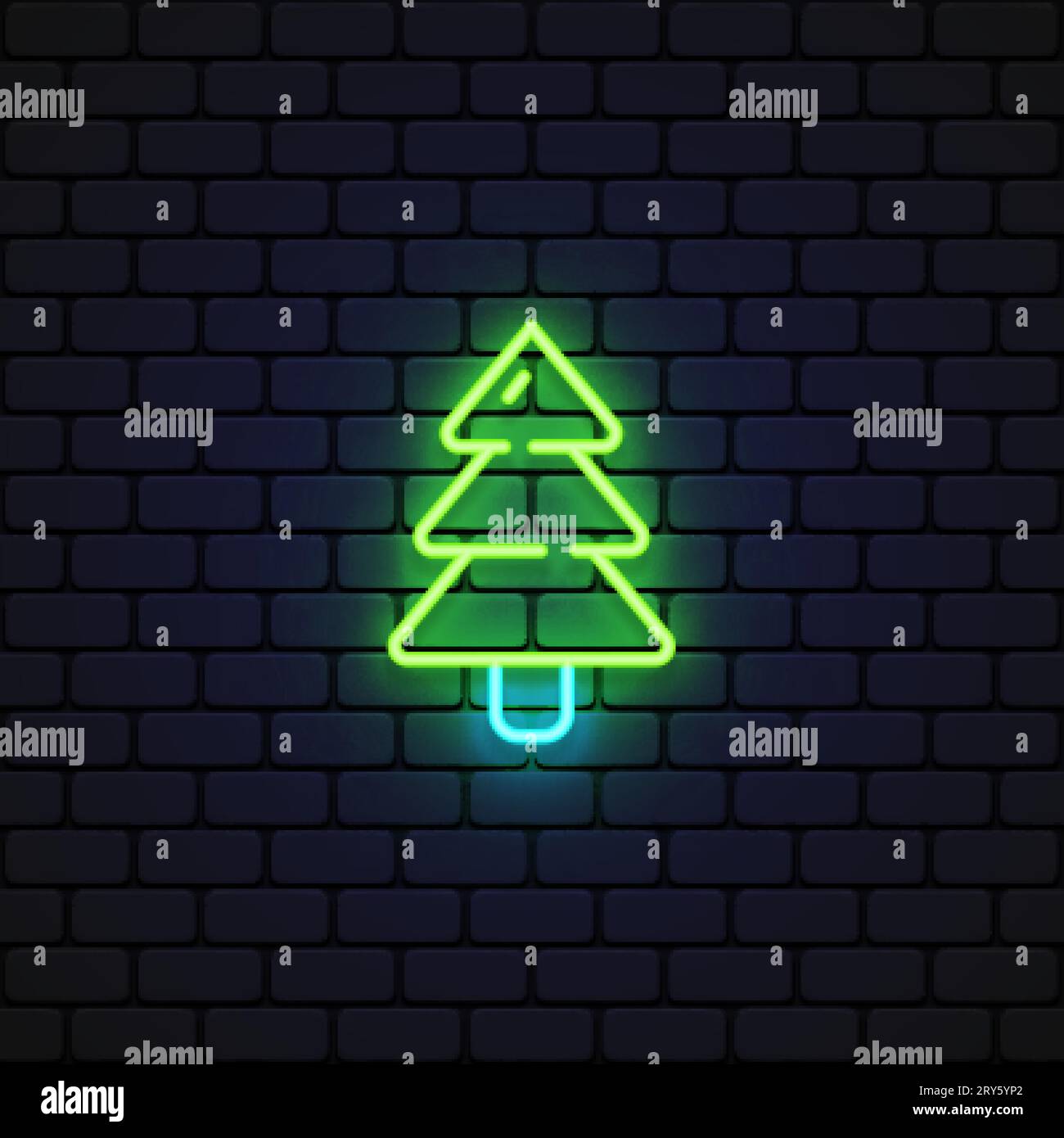 Modern christmas tree neon icon, great design for any purposes. Vector ...