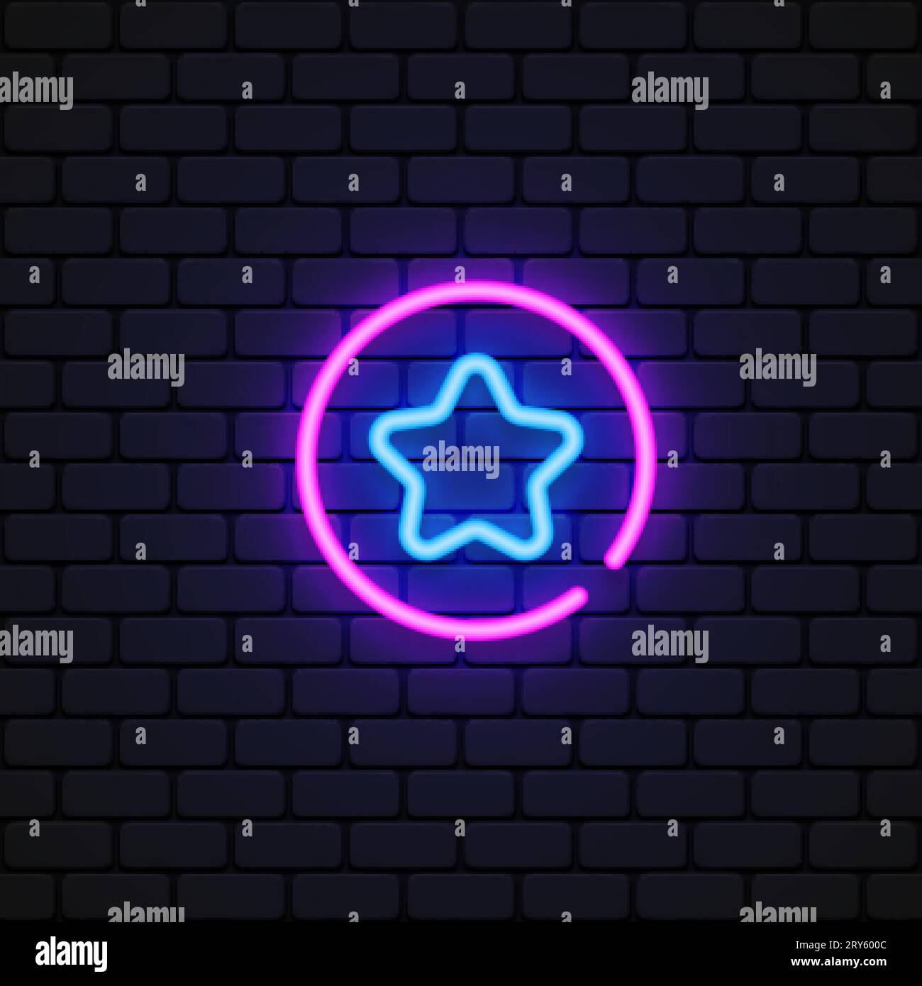 Star neon icon in black background. Vector illustration Stock Vector ...