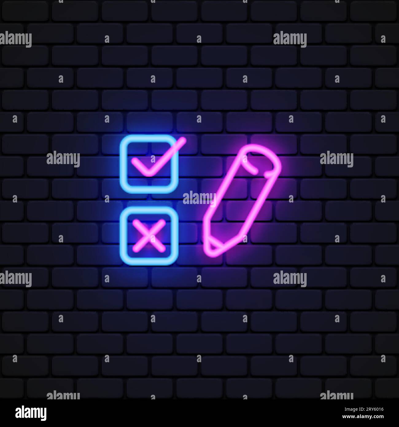 Modern check icon neon, great design for any purposes. Vector ...