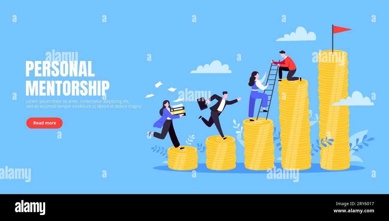 Business mentor helps improve career and money stacks growing. He holds ...