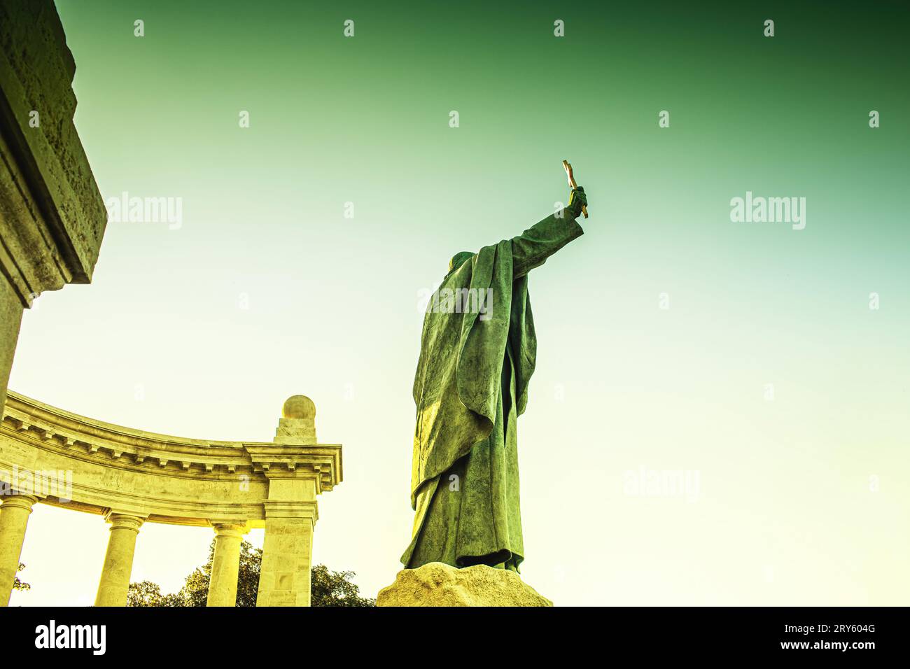 Statue of bishop on the Gellert Hill in Budapest,Hungary. High quality ...