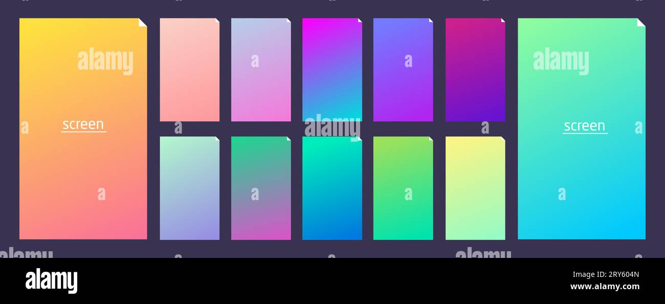 Soft pastel gradient smooth and vibrant color background set for ...