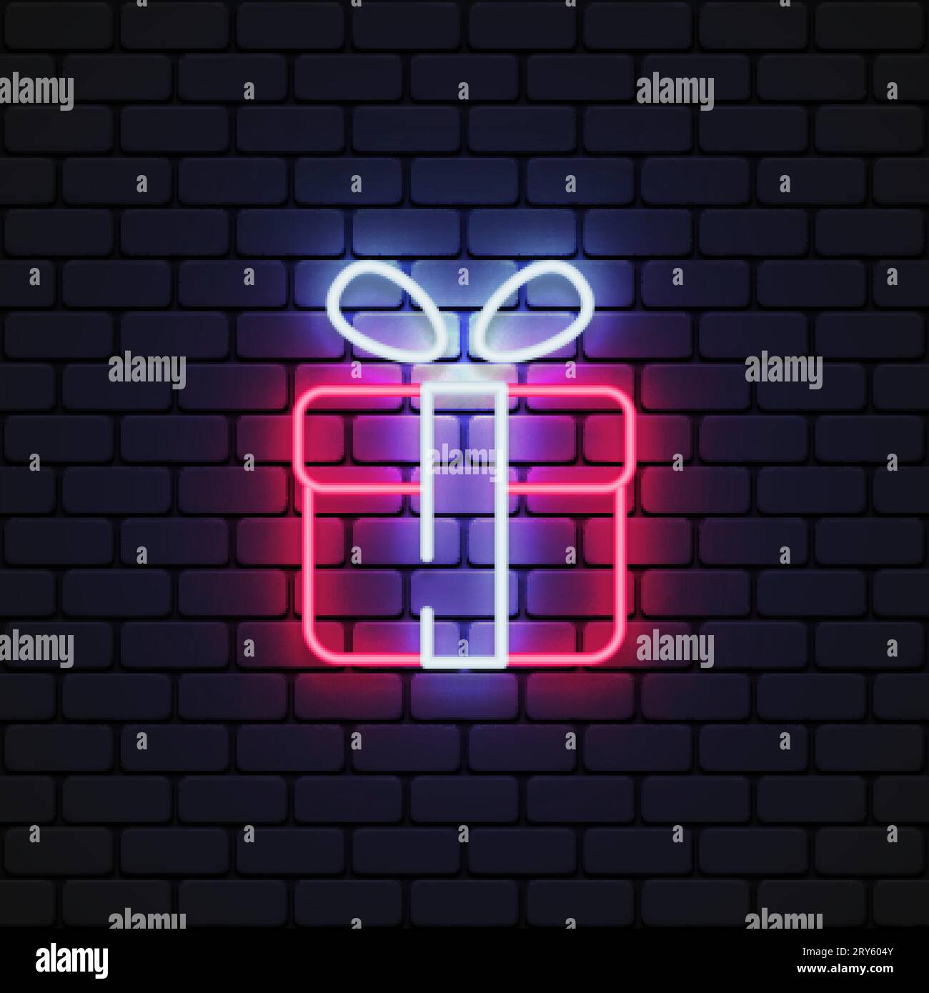 Gift neon icon, great design for any purposes. Vector illustration ...