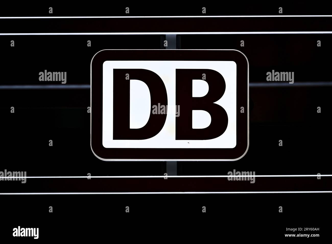 Dresden, Germany. 29th Sep, 2023. The logo of Deutsche Bahn is seen on ...