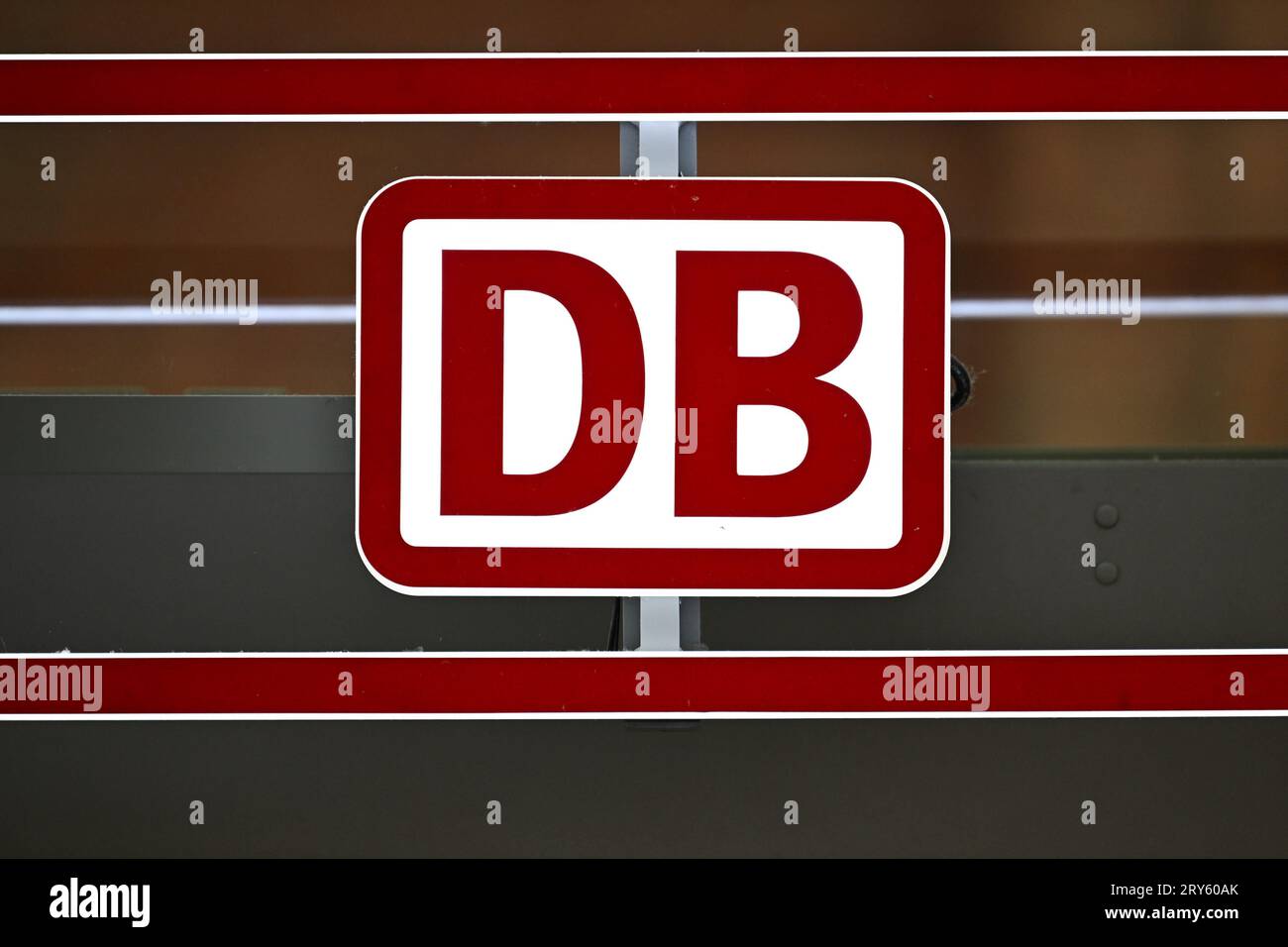 Dresden, Germany. 29th Sep, 2023. The logo of Deutsche Bahn is seen on ...