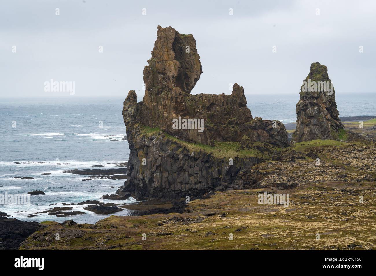 The Londrangar Basalt Cliffs (Hellnar) in Iceland on a Summer Day Stock ...