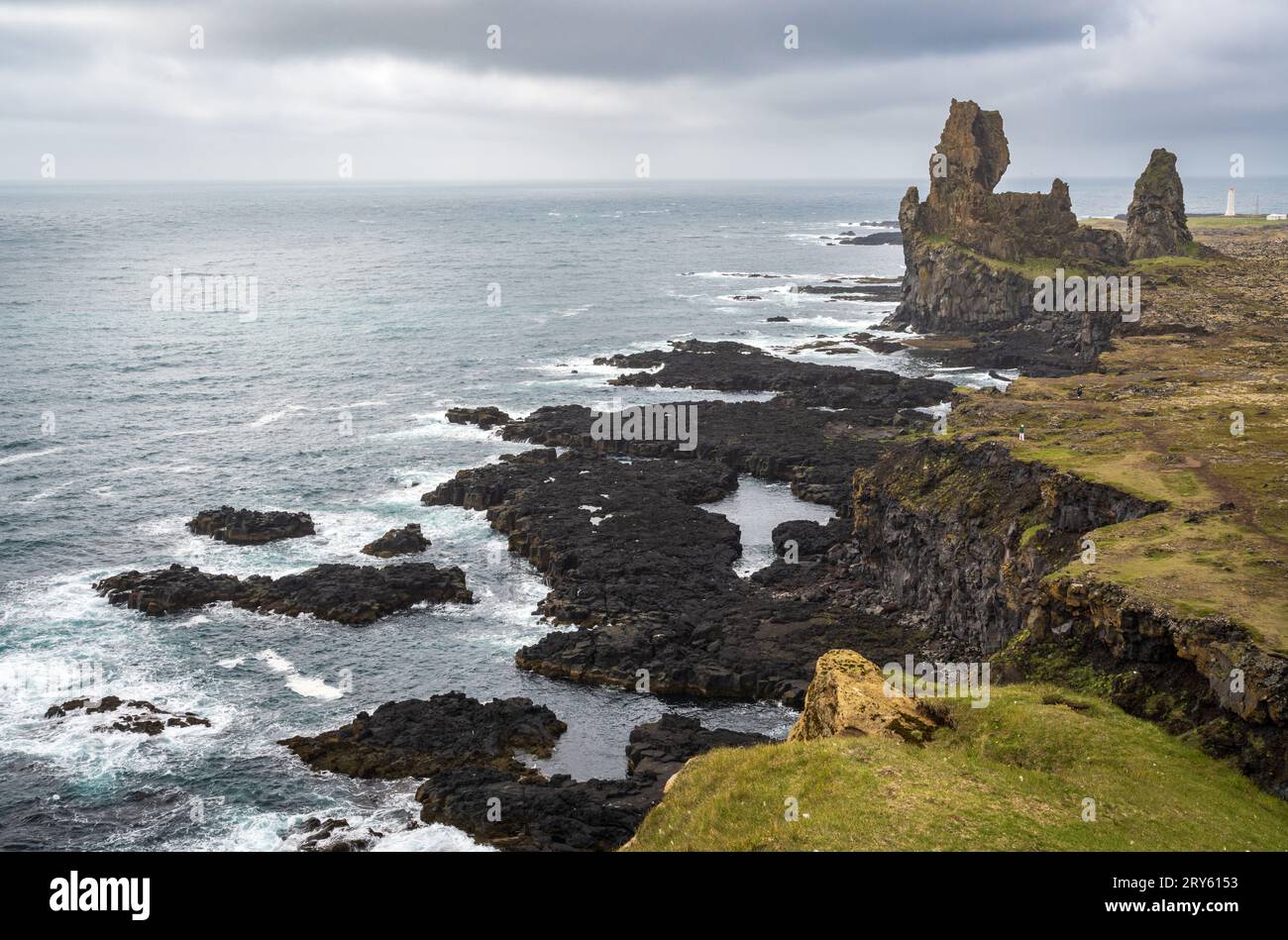 The Londrangar Basalt Cliffs (Hellnar) in Iceland on a Summer Day Stock ...