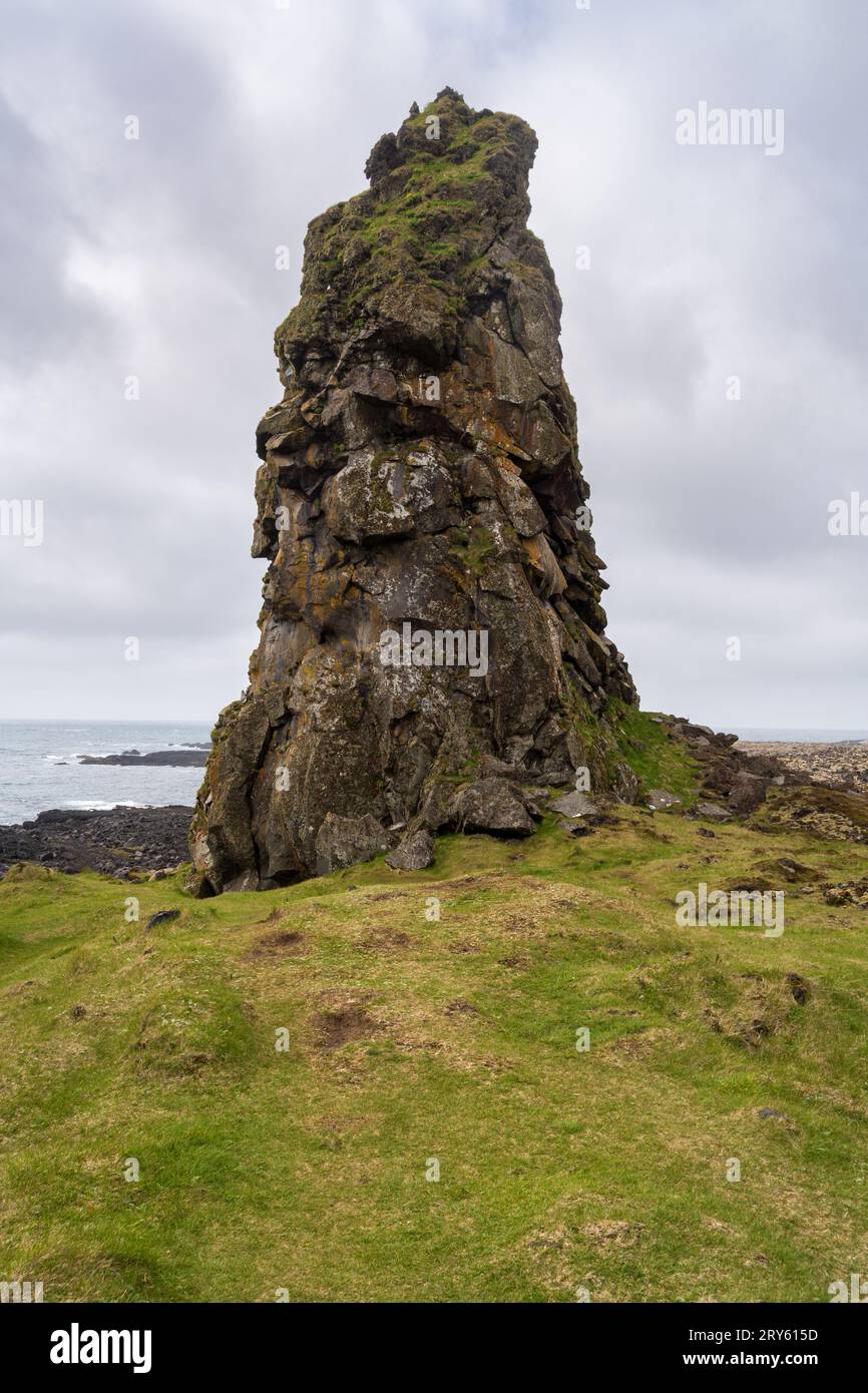 The Londrangar Basalt Cliffs (Hellnar) in Iceland on a Summer Day Stock ...
